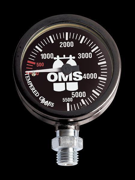 OMS Dive Gear SPG 2 in (52 mm), mineral glass, "OMS" 0-5500 PSI Color ...